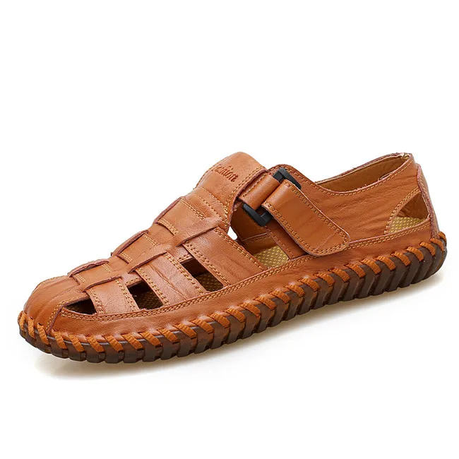 Sandales Fermées En Simili Cuir Pour Hommes • Boutique Sandales